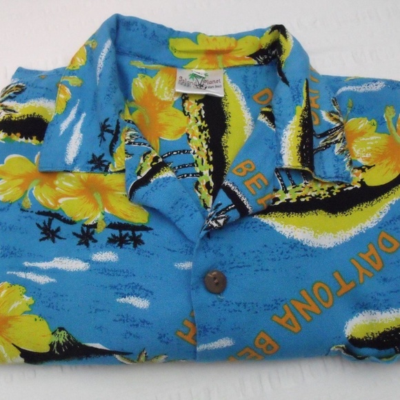 Island Planet | Shirts | Mens Blue Shirt Hawaiian Style Sz Xl Palm ...